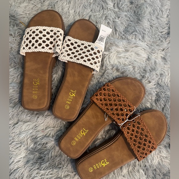 Rogue | Shoes | 2 Pair Brand New Woven Platform Slip On Womens Sandals ...